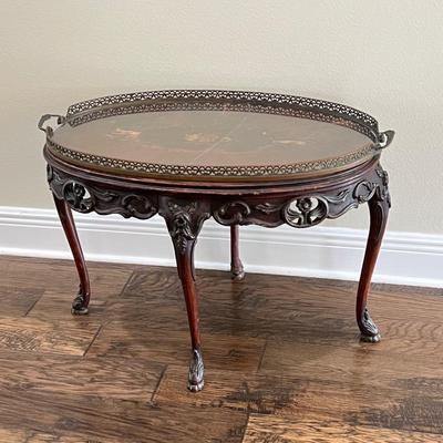 Antique French Coffee Table With Glass Tray ~ *Read Details ...
