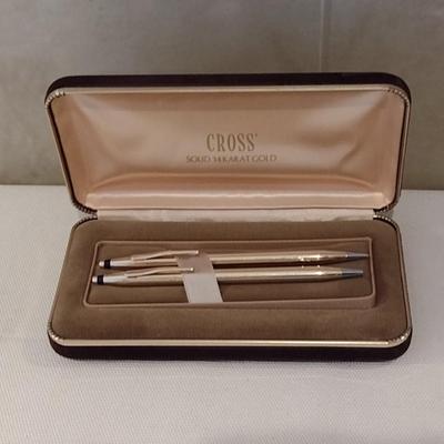 14K Gold Cross Pen and Pencil Set | EstateSales.org
