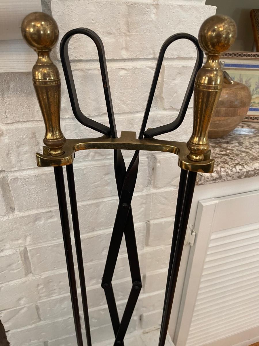 Vintage Fireplace tool set Solid brass | EstateSales.org