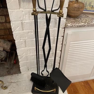 Vintage Fireplace tool set Solid brass | EstateSales.org
