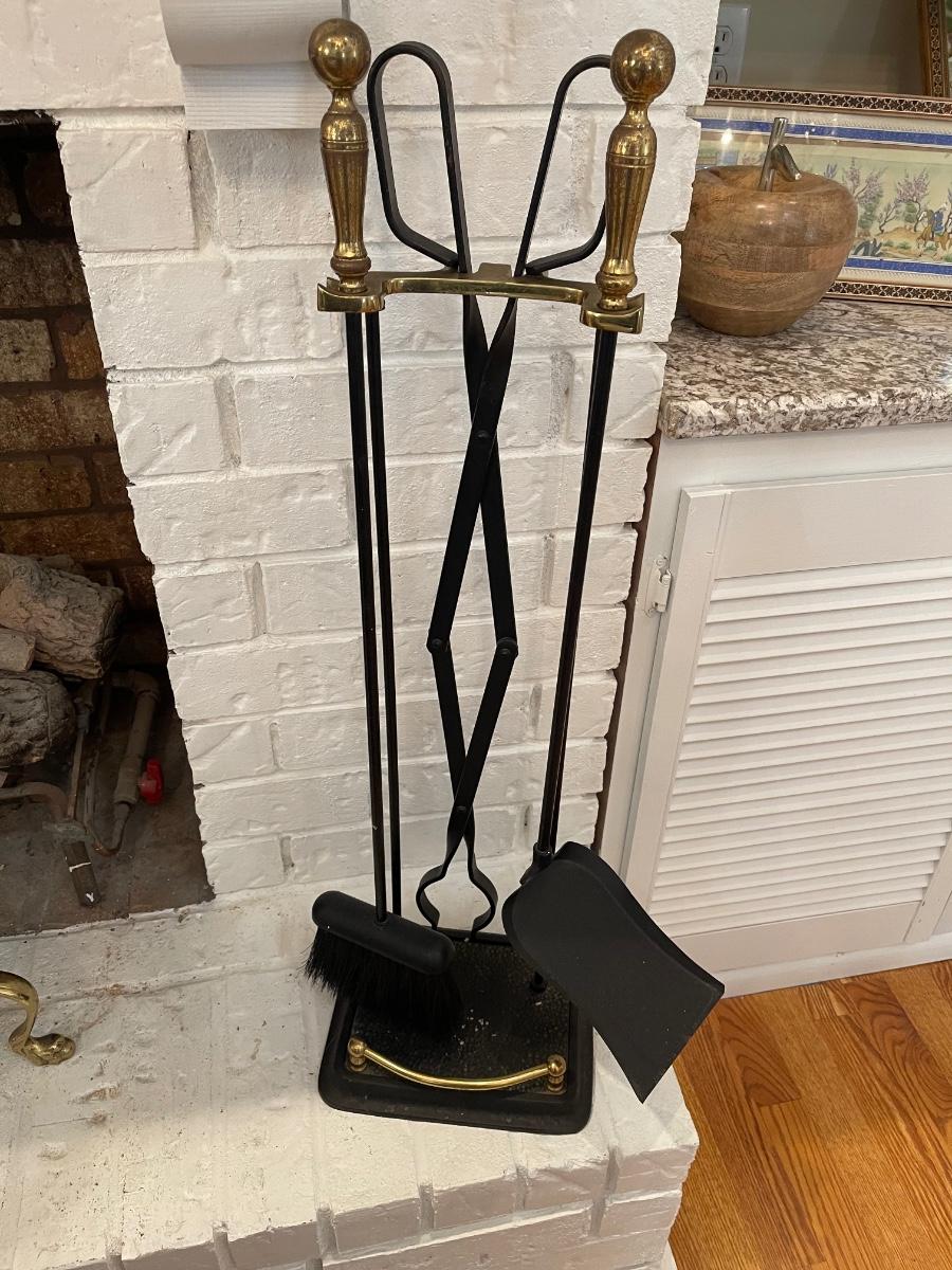 Vintage Fireplace tool set Solid brass | EstateSales.org