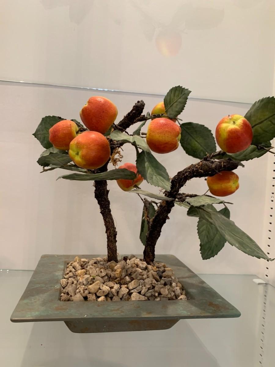 Japanese Artificial Bonsai Apple Tree 7 inches tall | EstateSales.org