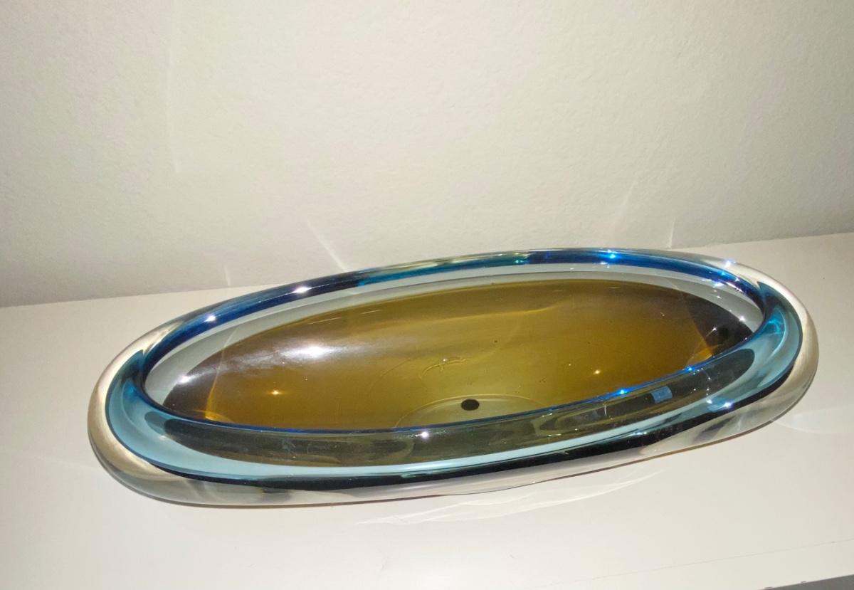 Canoe Blown Art Glass Bowl