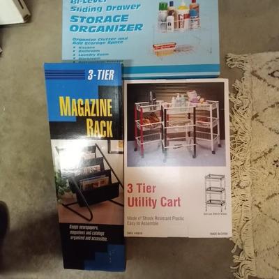 NEW 3-TIER MAGAZINE RACK-STORAGE ORGANIZER AND 3-TIER UTILITY CART ...
