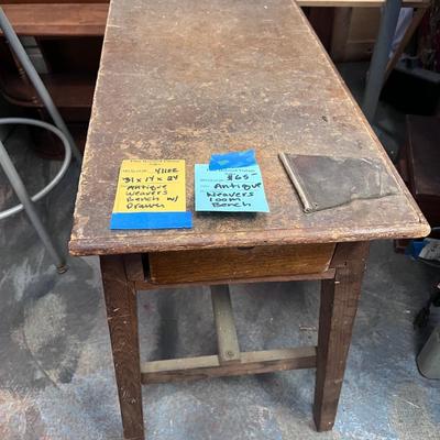 Antique loom weavers bench | EstateSales.org