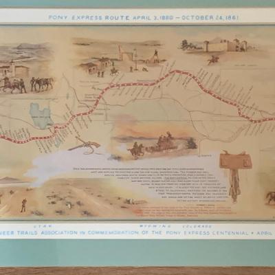 LOT 25M: "Pony Express Route April 3, 1860-October 24, 1861" Map ...