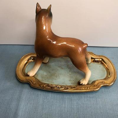 LOT 223M: Boxer Ash Trays & .22K Gold-Rimmed Trinket Dish | EstateSales.org