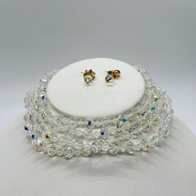 LOT 279: Vintage Genuine Austrian Crystal Glass Necklace + Matching ...
