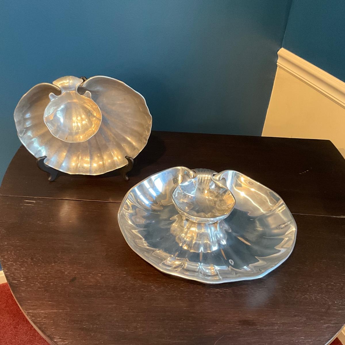 020 Two Shell Dip and Chip Sets Wilton Armetle Pewter | EstateSales.org