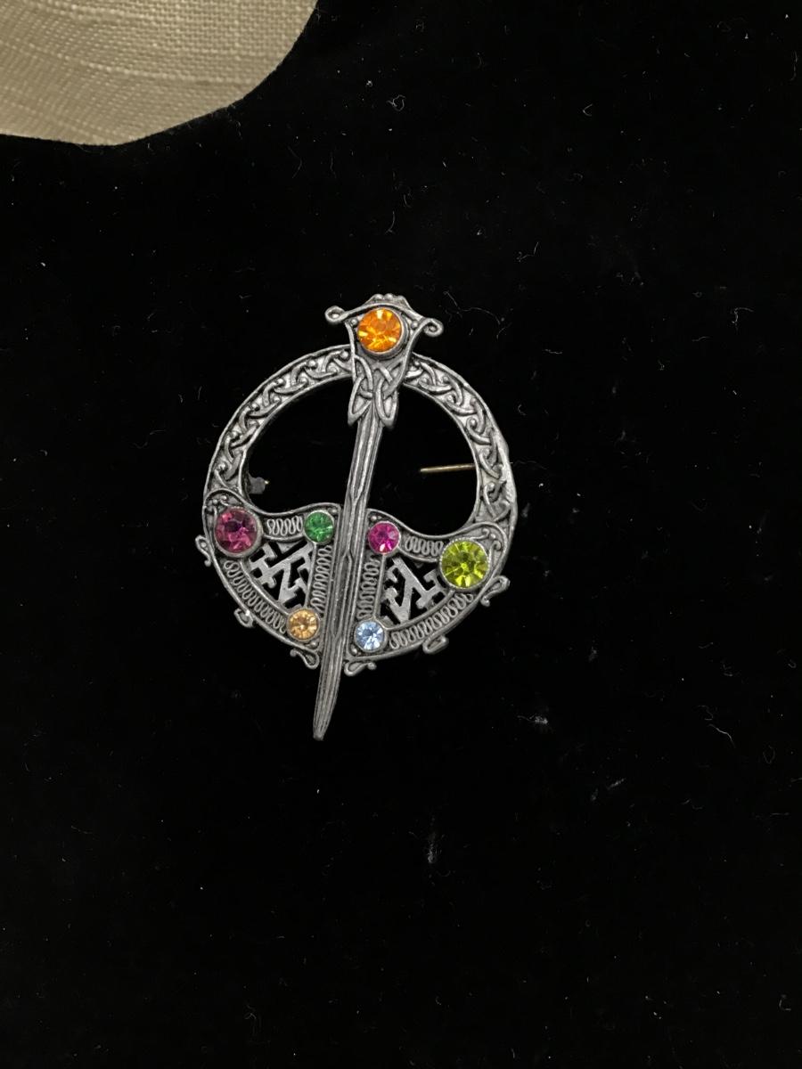 Vintage Sol d'Or Brooch Celtic Collection Silver Tone Multicolor ...
