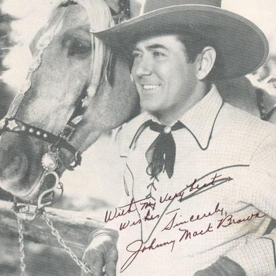 Johnny Mack Brown signed movie photo | EstateSales.org