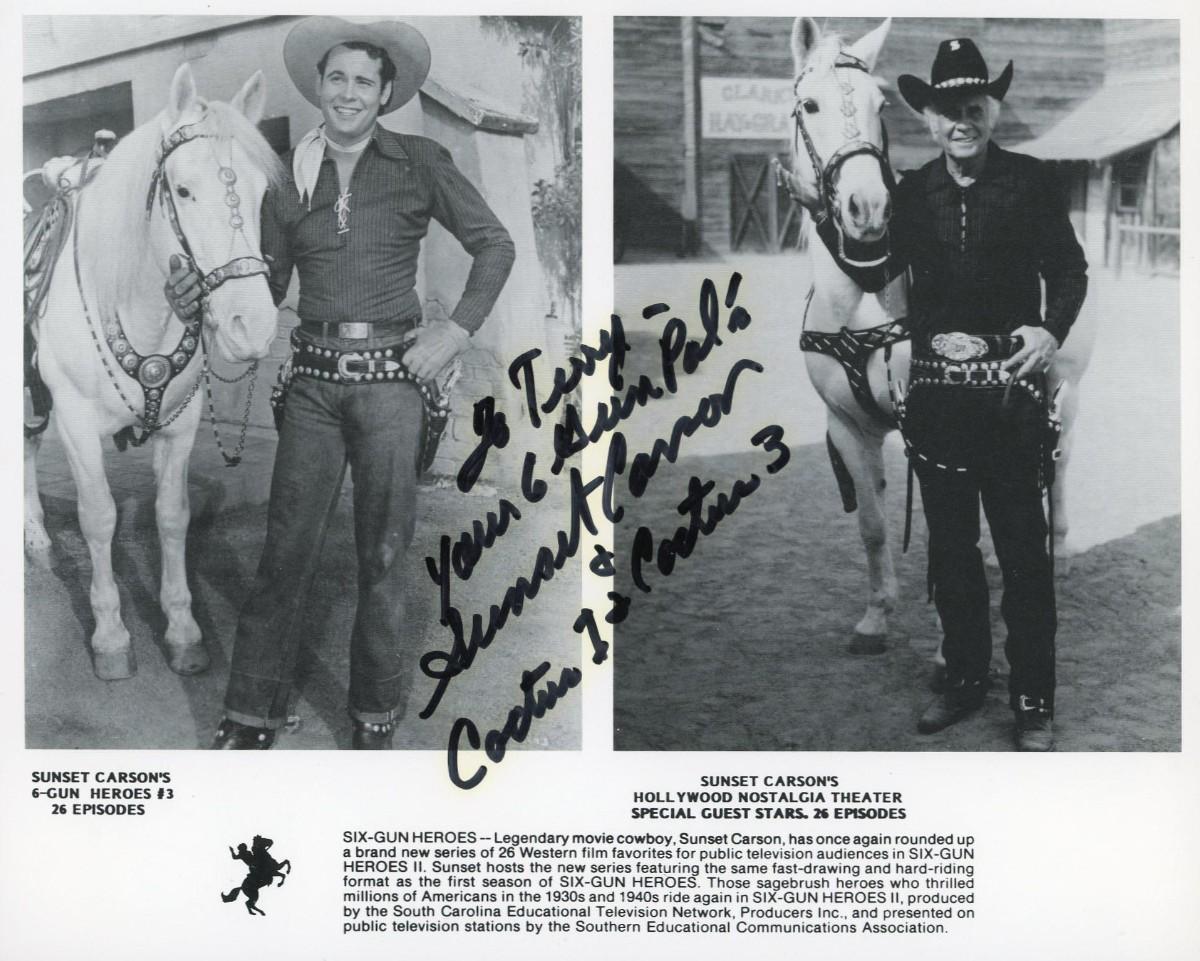 Six-Gun Heroes Sunset Carson signed photo | EstateSales.org