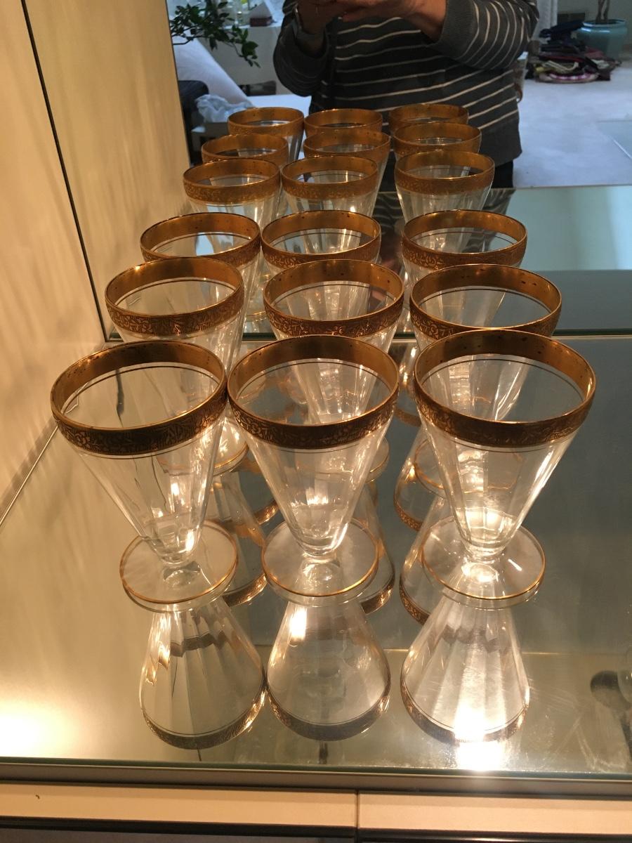 Rambler Rose Fransiscan Small Wine Glasses Gold Trim