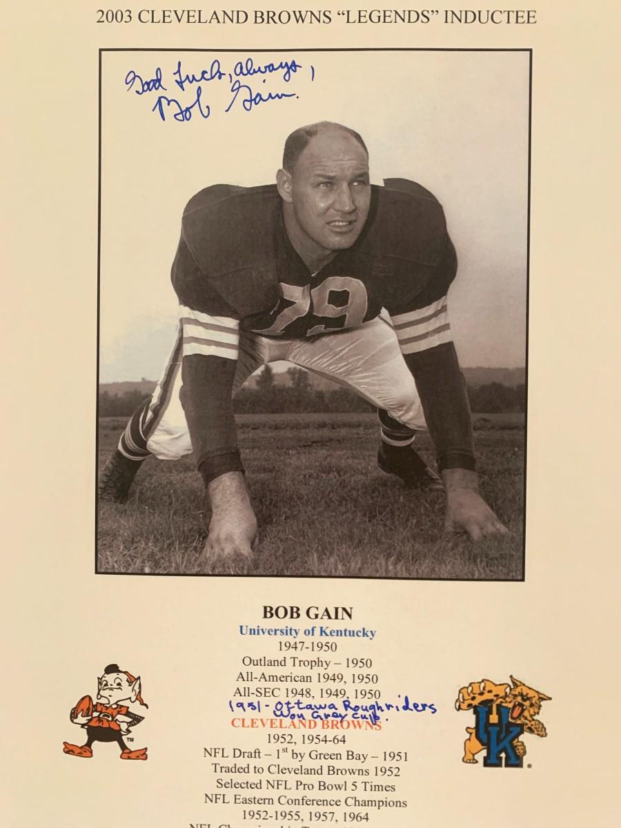 Cleveland Browns Bob Gain signed photo | EstateSales.org