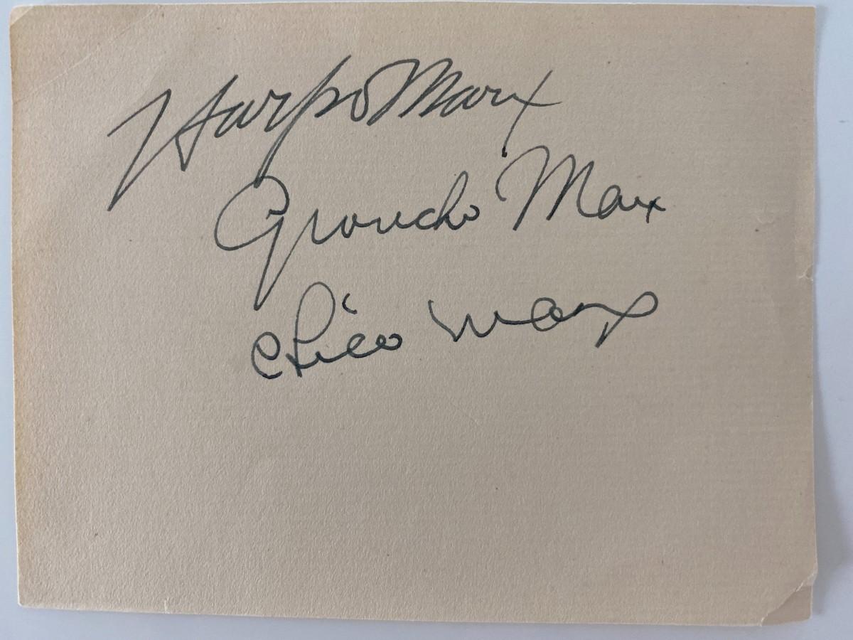 The Marx Brothers signature sheet | EstateSales.org