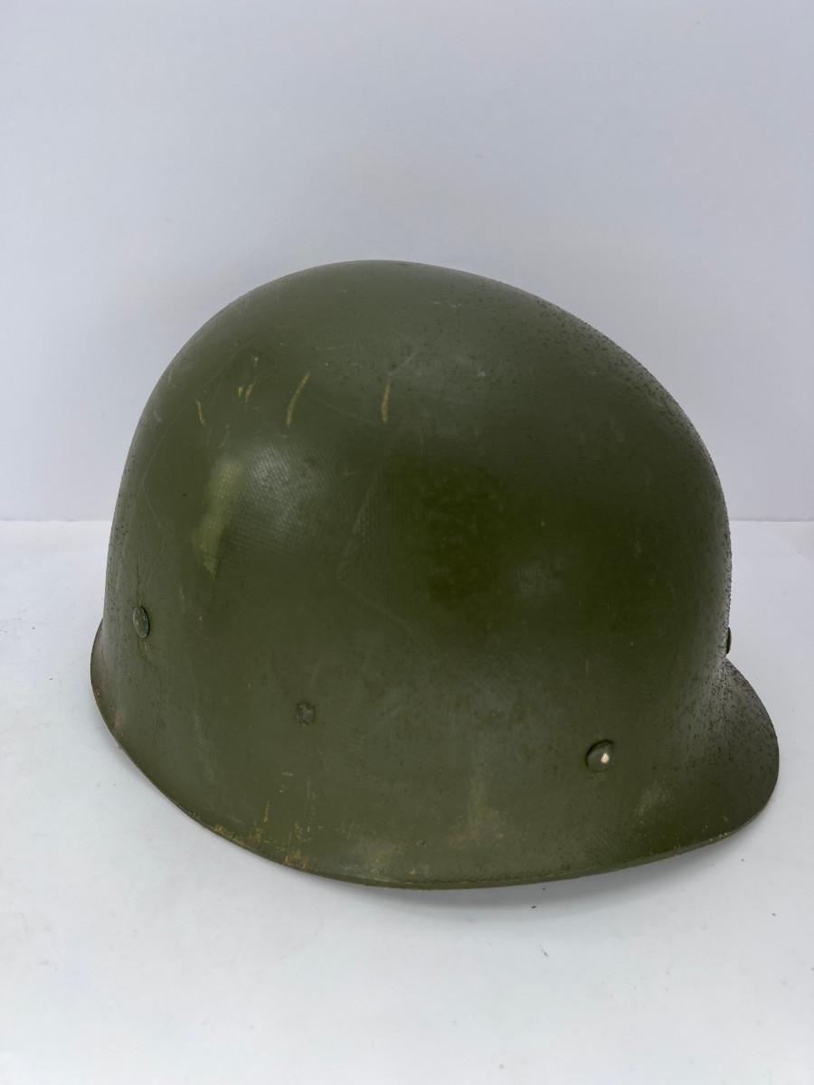 Original 1970s US Army Military M1 Steel Helmet Liner 8" high marked no ...