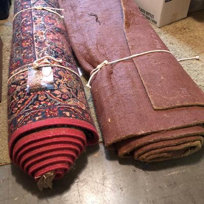 LOT 234M: Large Vintage Rolled Area Rug | EstateSales.org