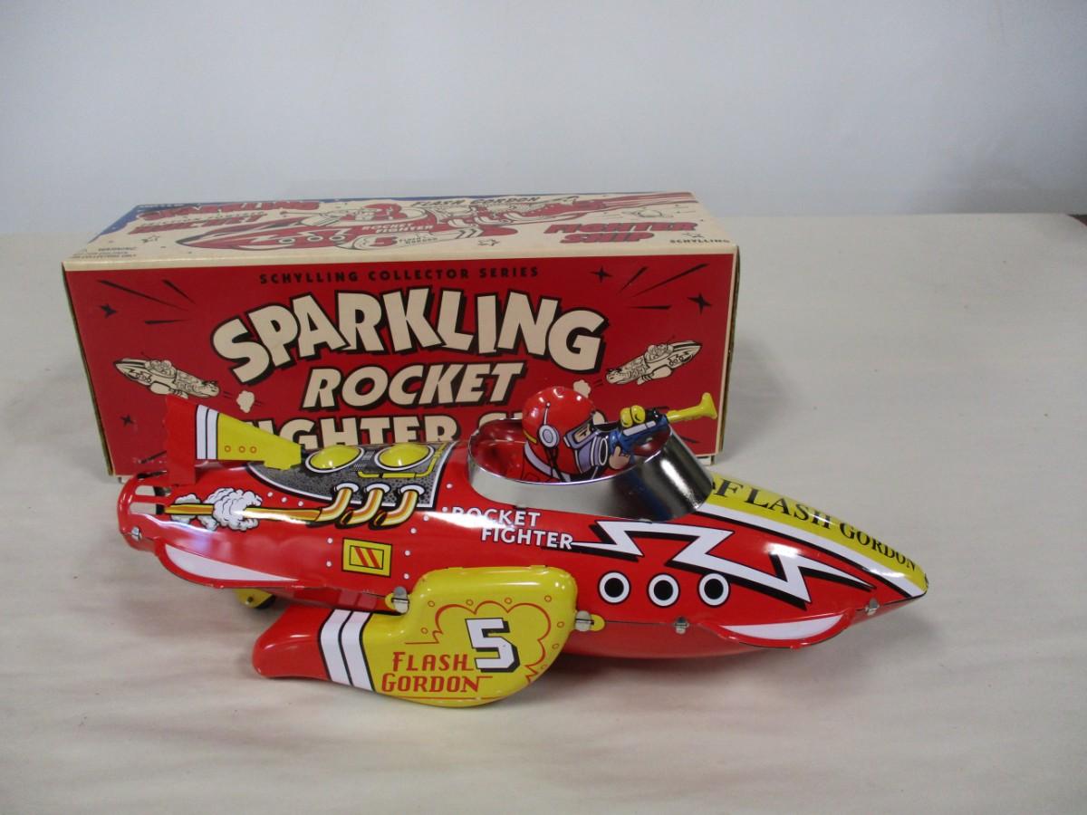 Marx Flash Gordon Sparkling Rocket Fighter Mechanical Toy with Original ...