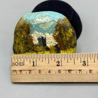 Retro Hand Painted Rock of Blarney Castle Ireland Souvenir Folk Art ...