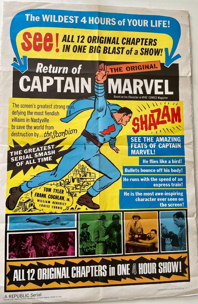 Captain Marvel vintage comic poster | EstateSales.org