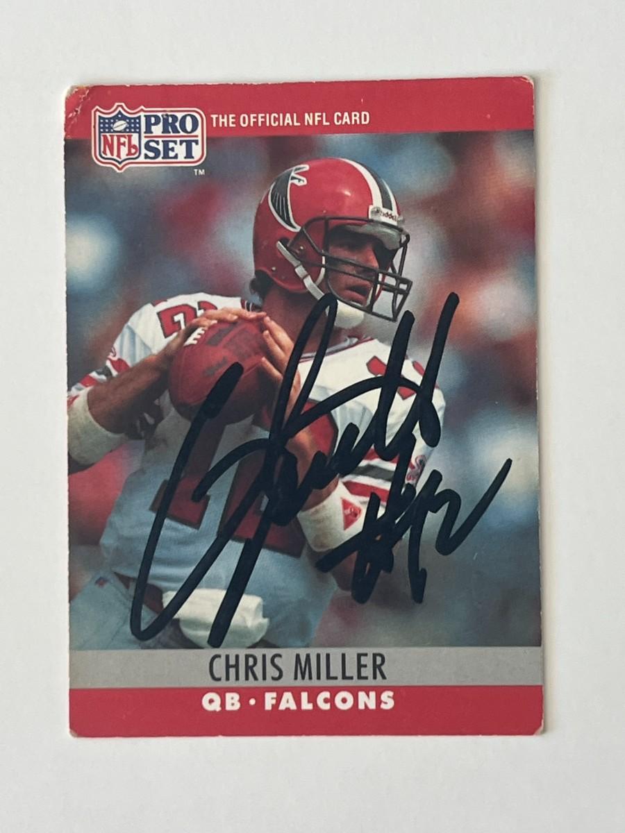 Atlanta Falcons Chris Miller 1990 NFL #35 signed trading card ...