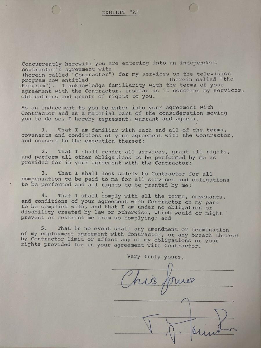 Chris Jones signed contract | EstateSales.org