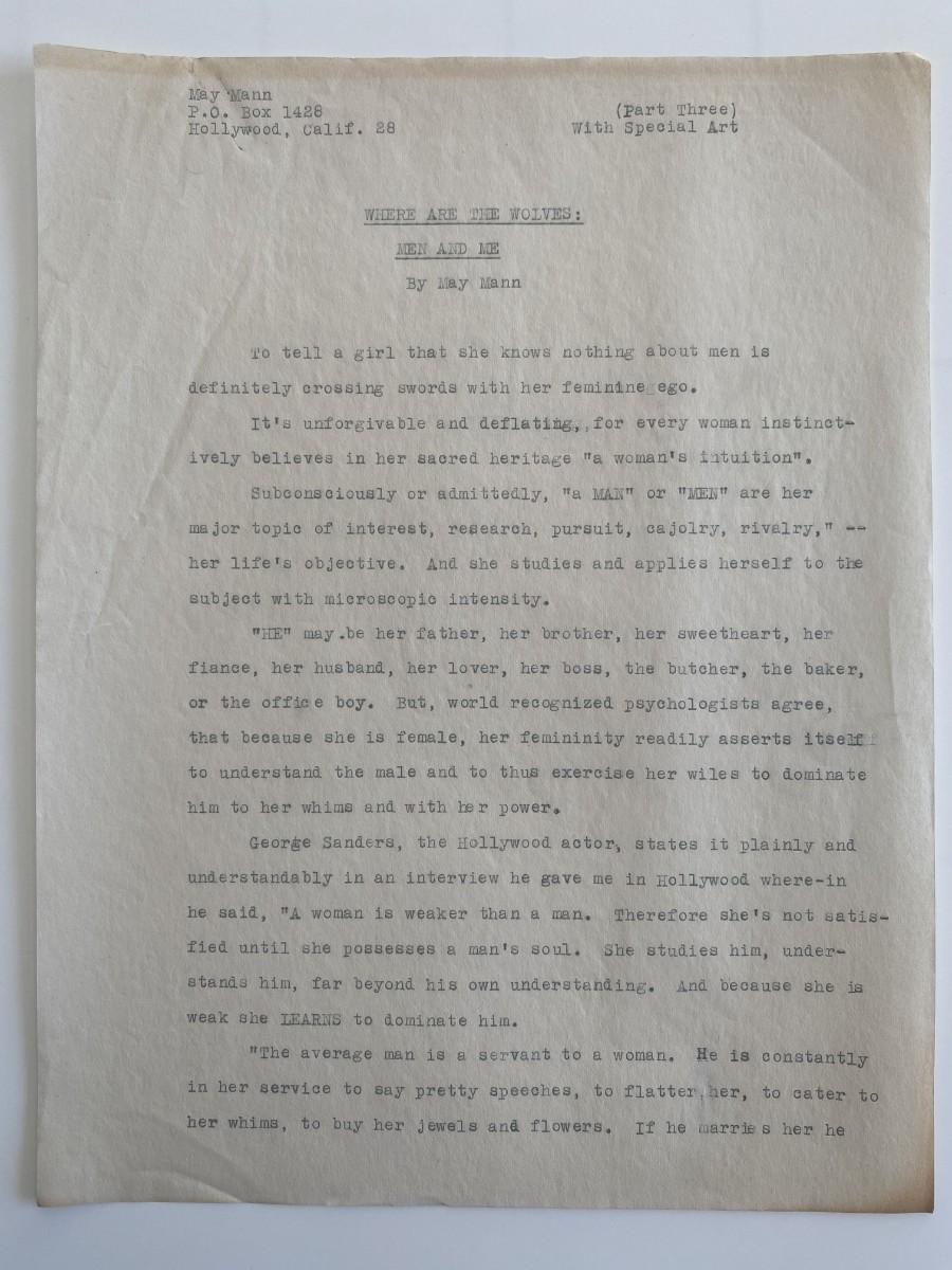 May Mann unsigned document | EstateSales.org