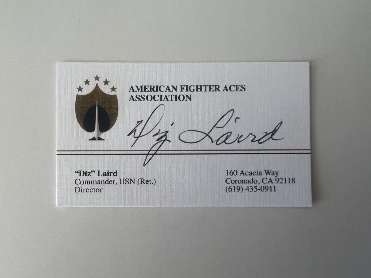 U.S. Navy ace Dean S. Laird signed business card | EstateSales.org