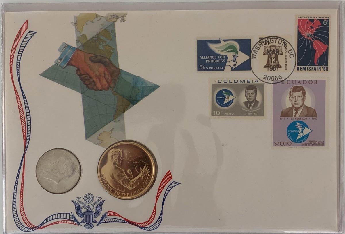 John F. Kennedy commemorative cover with coin | EstateSales.org