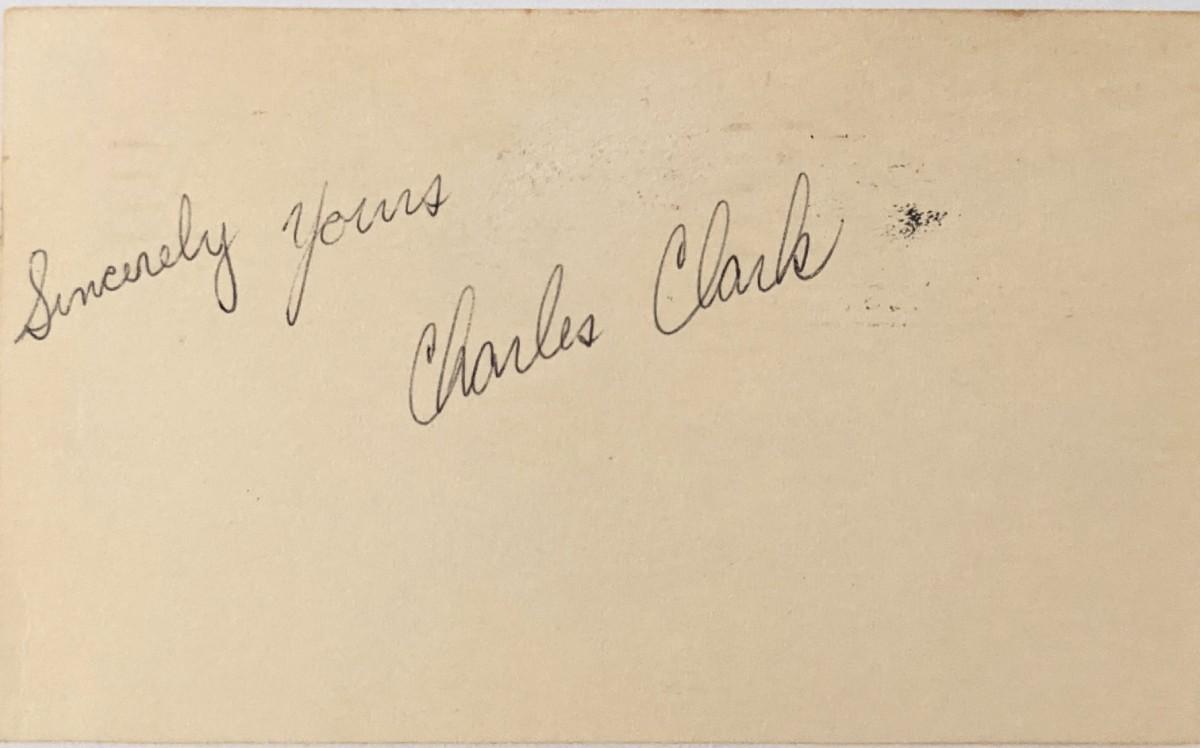 Charles Clark autograph | EstateSales.org