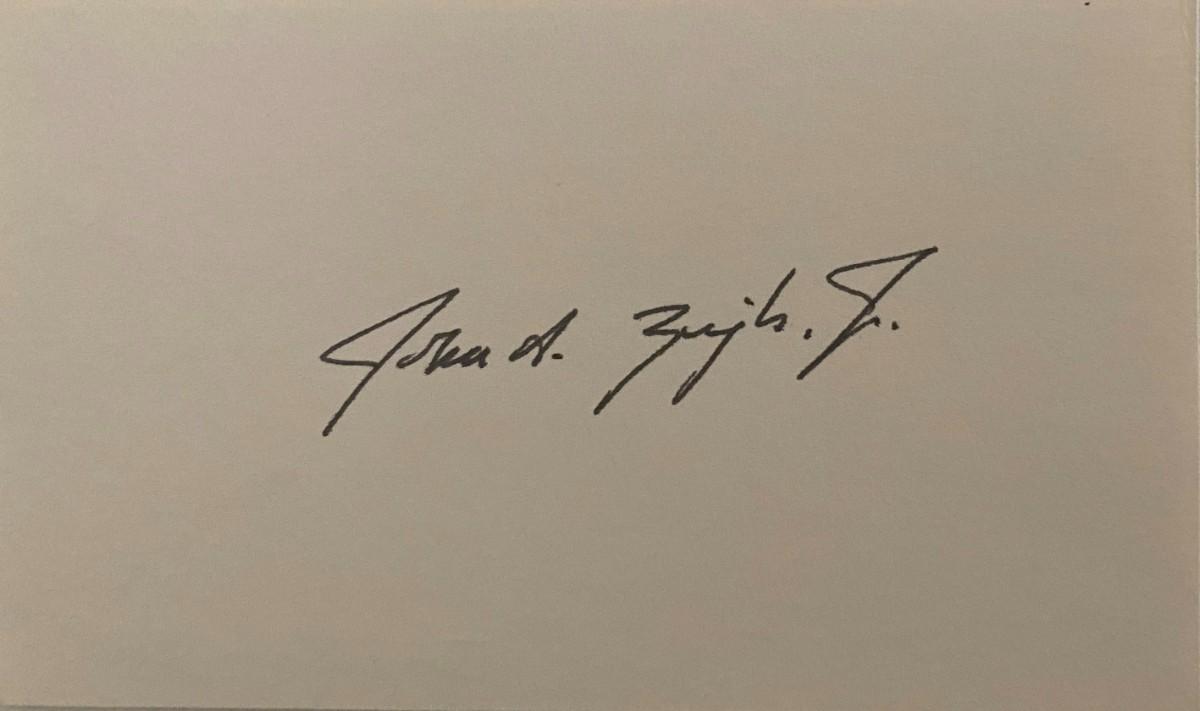 President of the NHL John A. Ziegler Jr original signature original ...