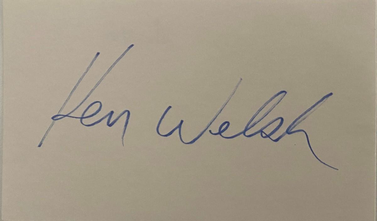 Kenneth Welsh original signature | EstateSales.org