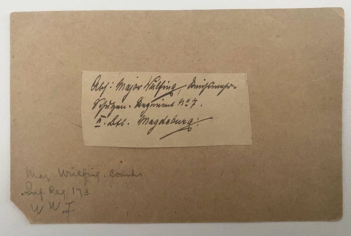 Major Wilfing WW1 signed note | EstateSales.org