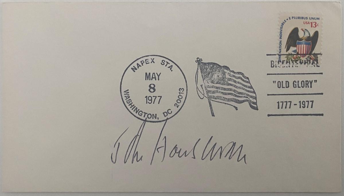John Houseman signed 1977 first day cover | EstateSales.org