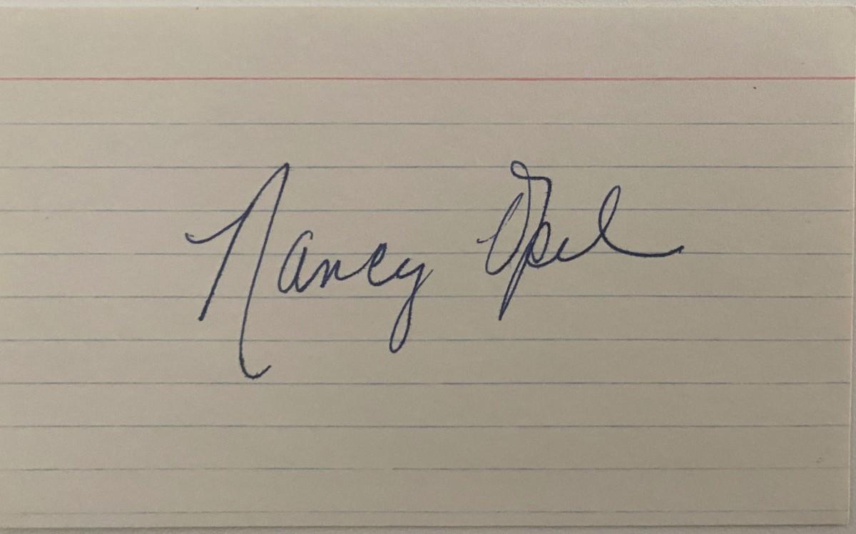Nancy Opel original signature | EstateSales.org