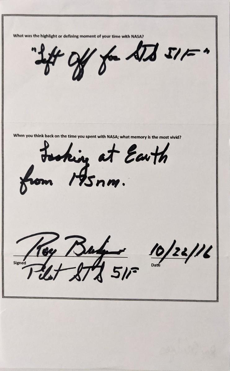 Test pilot Roy Bridges signed letter | EstateSales.org