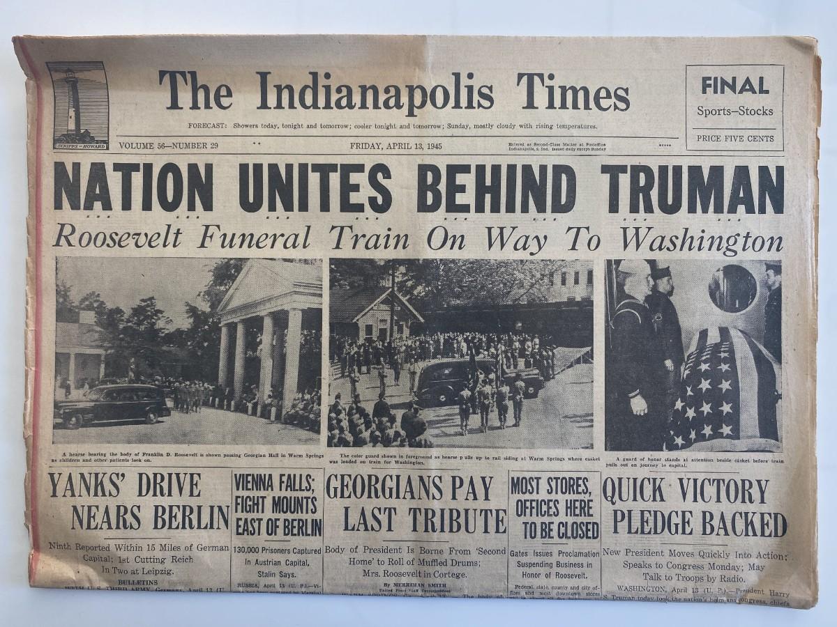 Indiana The Indianapolis Times Original 1945 Vintage Newspaper ...