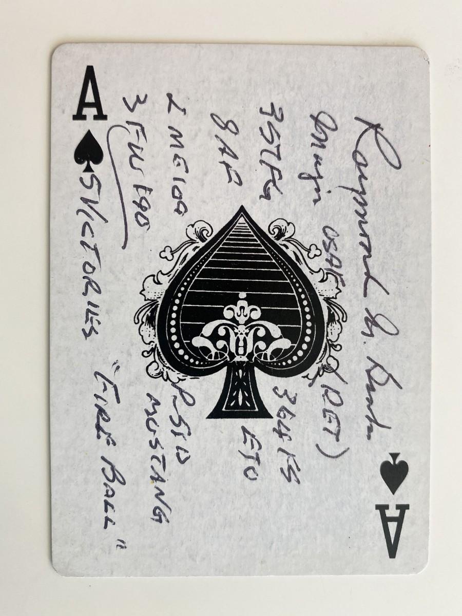WWII Raymond M. Bank Signed Playing Card | EstateSales.org