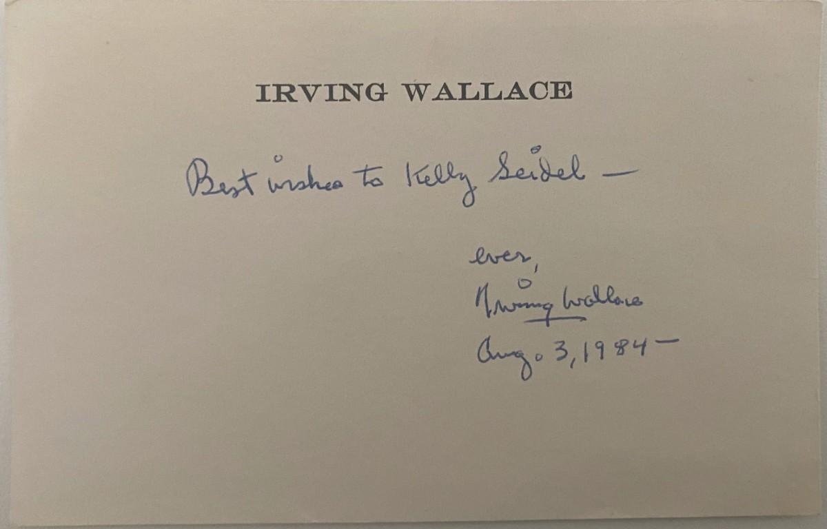 Author and Screenwriter Irving Wallace original signature | EstateSales.org