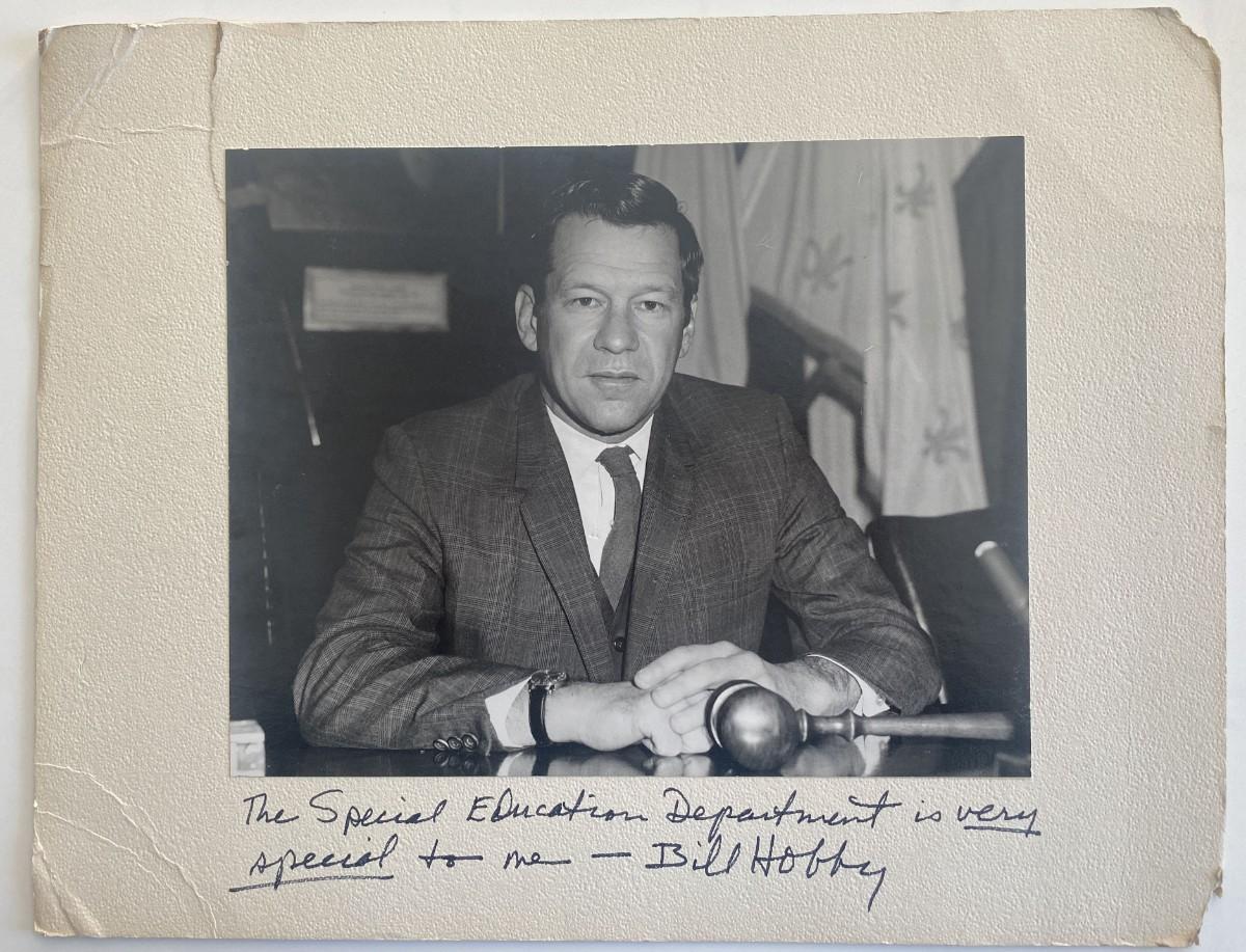 Lieutenant Governor of Texas Bill Hobby signed photo | EstateSales.org