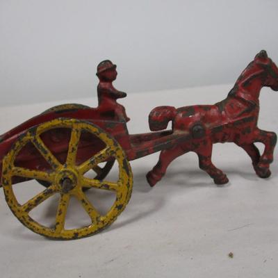 Vintage Cast Iron Horse Drawn Cart with Driver | EstateSales.org