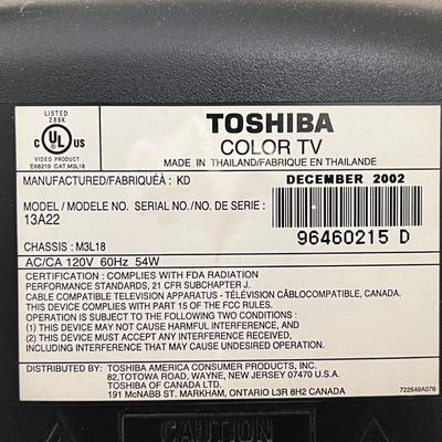 Small Toshiba Color TV Model 13A22 Gaming Television - ARCADIA ...