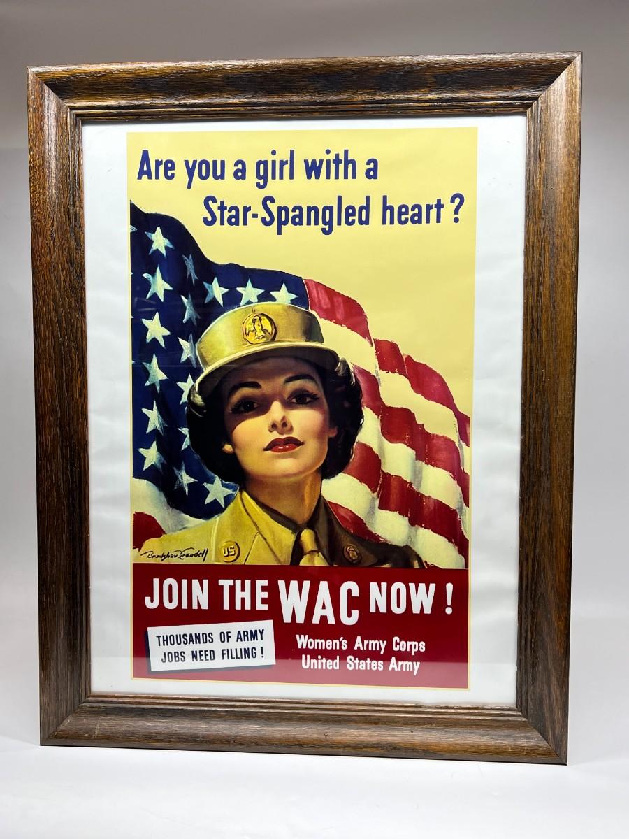 Vintage WAC Women's Army Corp Reproduction Poster | EstateSales.org Vintage WAC Women's Army Corp Reproduction Poster | EstateSales.org