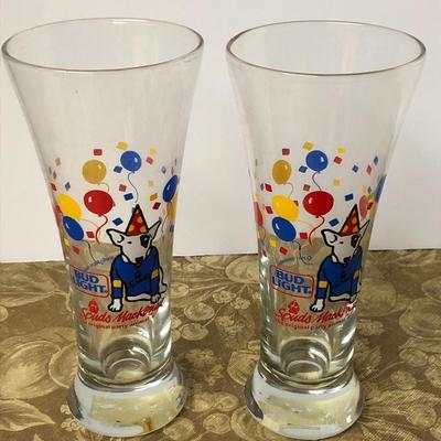 2 Vintage Bud Light Spuds Mackenzie Anheuser Busch Beer Glasses ...