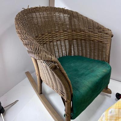 Dolls, Troll and doll sized wicker rocking chair | EstateSales.org