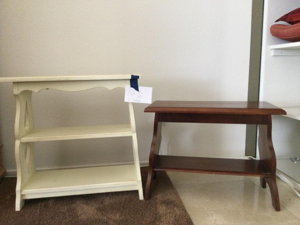 Two Small Tables /Shelves Solid Wood | EstateSales.org