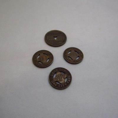 Antique Subway and Railway Tokens includes 1922 Pittsburgh Railway ...