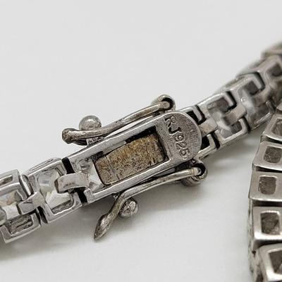 LOT 15: Sterling Silver 925 RJ CZ Tennis Bracelet - 8" | EstateSales.org
