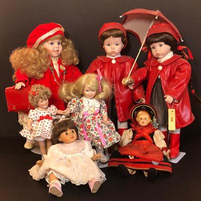 LOT 17M: Vintage Collection of Porcelain & Vinyl Dolls - Shirley Temple ...