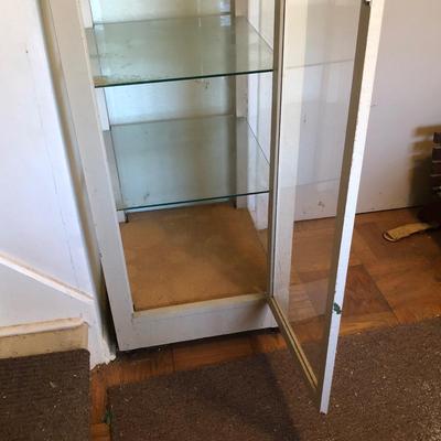 LOT 198M: White Wood & Glass Display Cabinet | EstateSales.org
